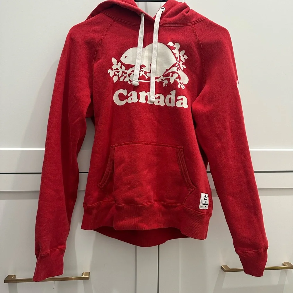 Roots | Sweaters | Roots Red Womens Hoodie With White Logo | Poshmark